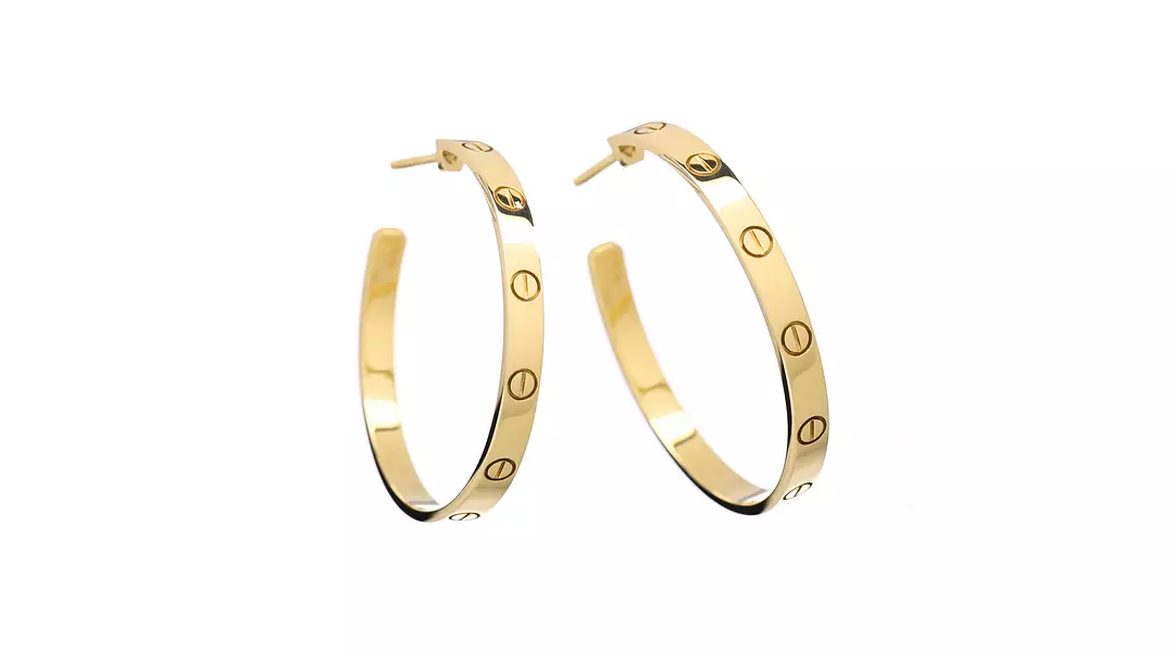 Yellow Gold Cartier Love Earrings for Rent